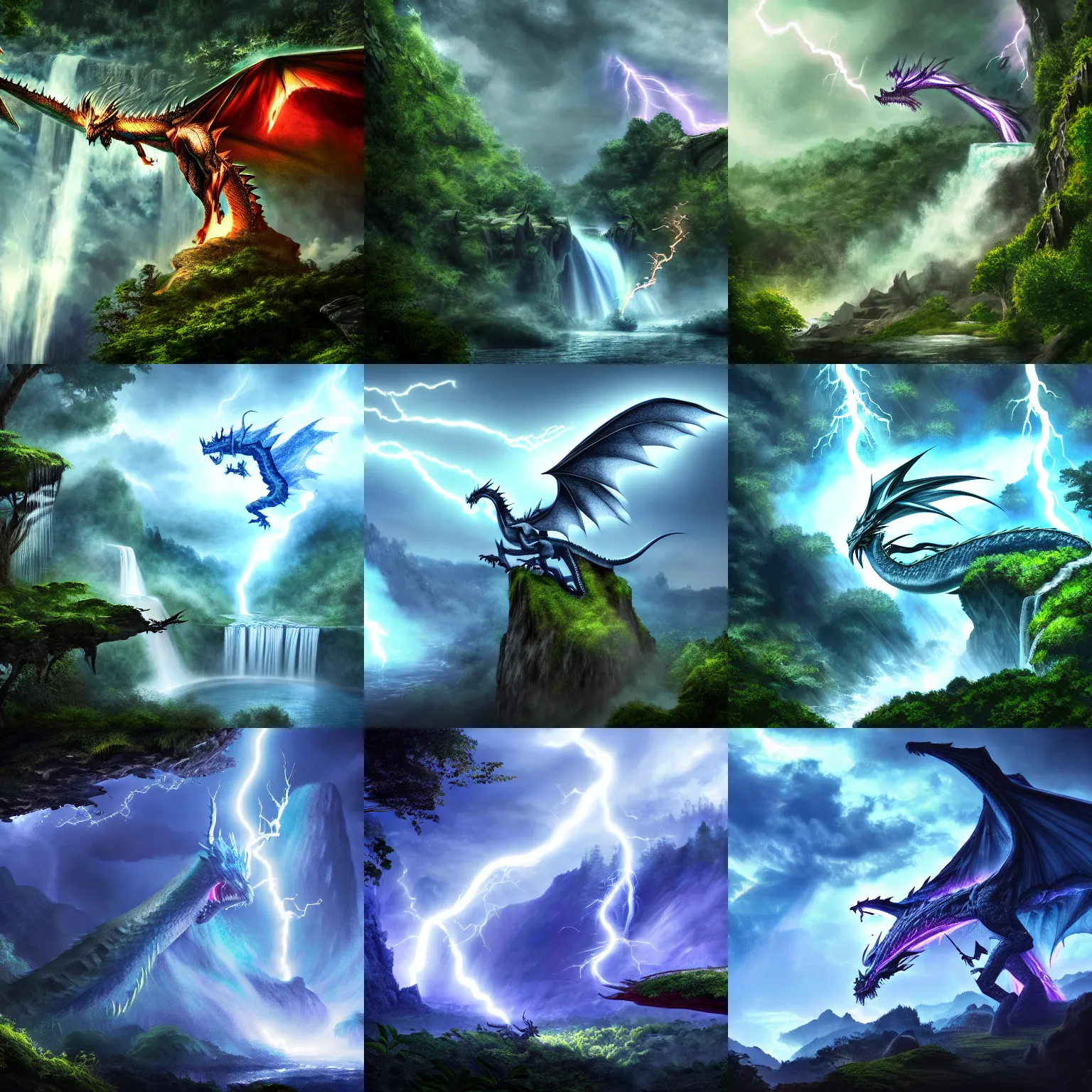Lightning Dragon Drawings