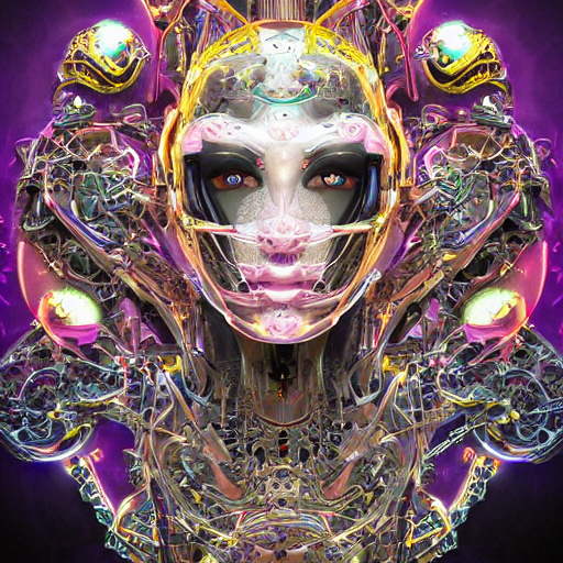 an extremely beautiful biomechanical fame looking robot with large ...