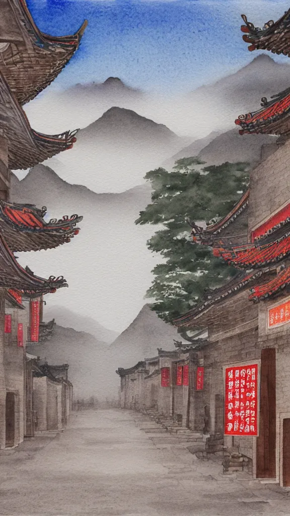 Ancient Chinese Watercolor Painting