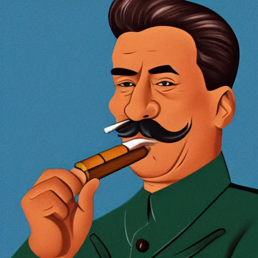 portrait of josef stalin smoking a cigar and wearing sunglasses, hd ...