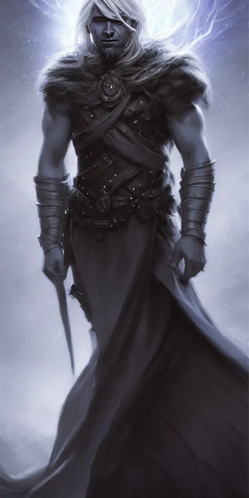 KREA - ( hyperrealist dnd male nordic drow class portrait on a windy ...