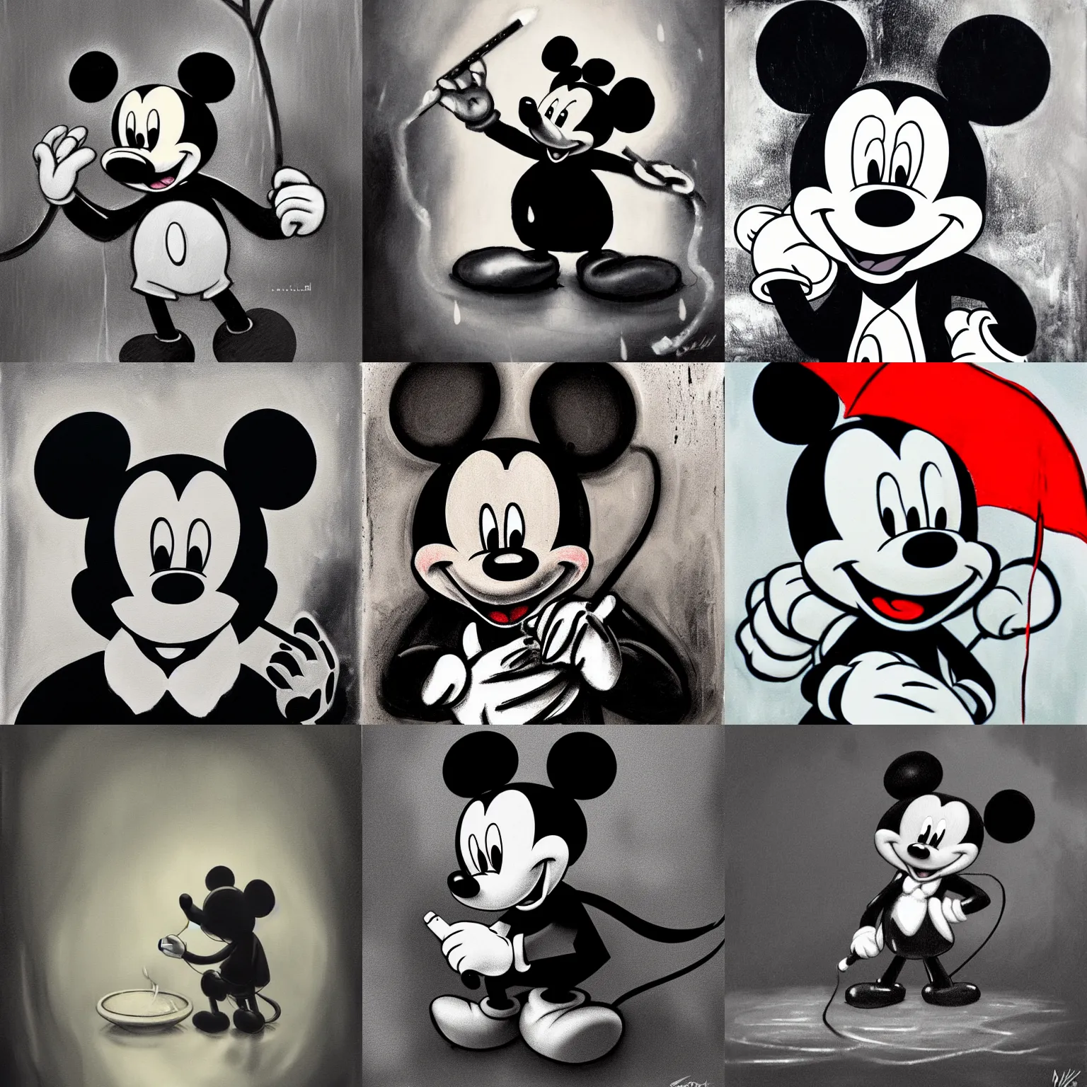 Graffiti Mickey Mouse Smoking