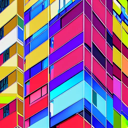 KREA - new york city building abstract geometric colorful render 🛰