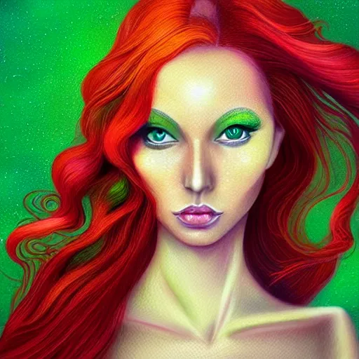 KREA - an elegant Redhead Pleiadian alien human beautiful hybrid ...