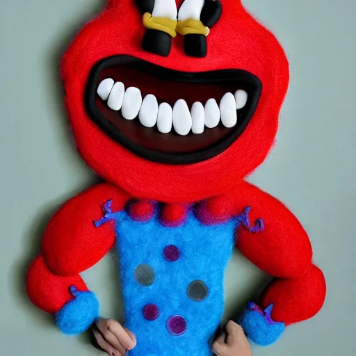 KREA - a goofy silly hilarious character a goofy muscle-flexing ...